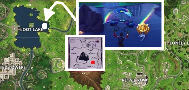 Battle Star Location Tomato Town Treasure Map: Fortnite