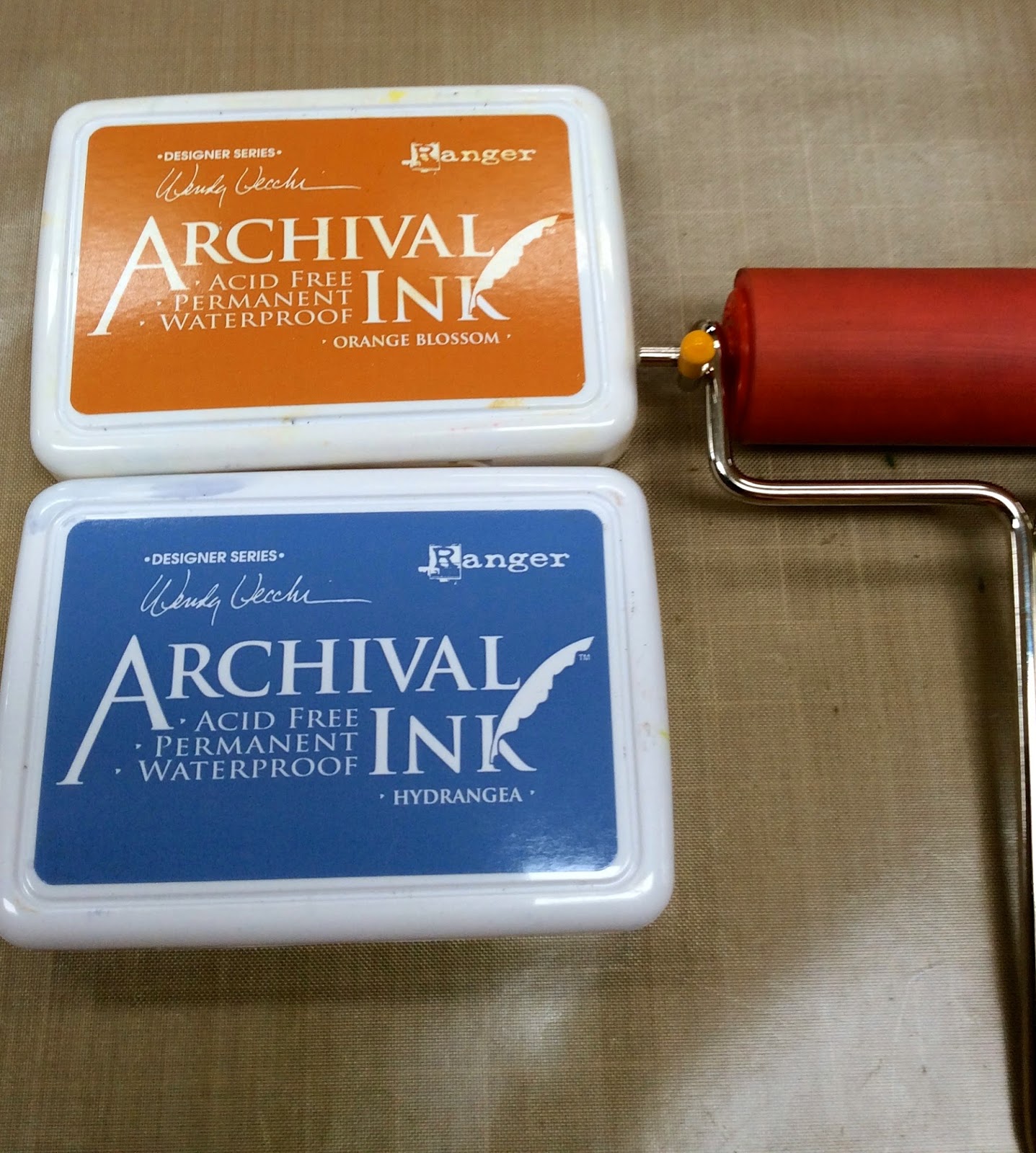 Studio 490: archival ink brayered backgrounds...