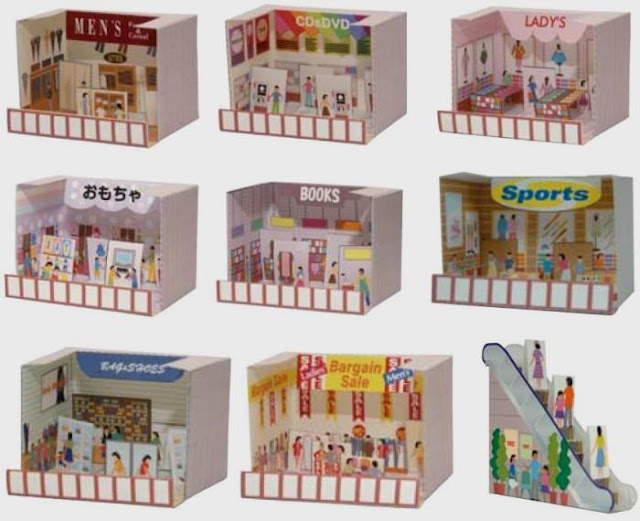 PAPERMAU: Shopping Center Playset Paper Model For Kids - by Toshiba