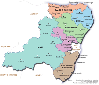 Map of Aberdeenshire Province Pictures