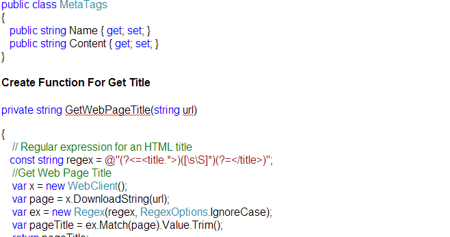 Dynamically Get/Add Web Page Title And Meta Tags Using C# ~ EDUDOTNET