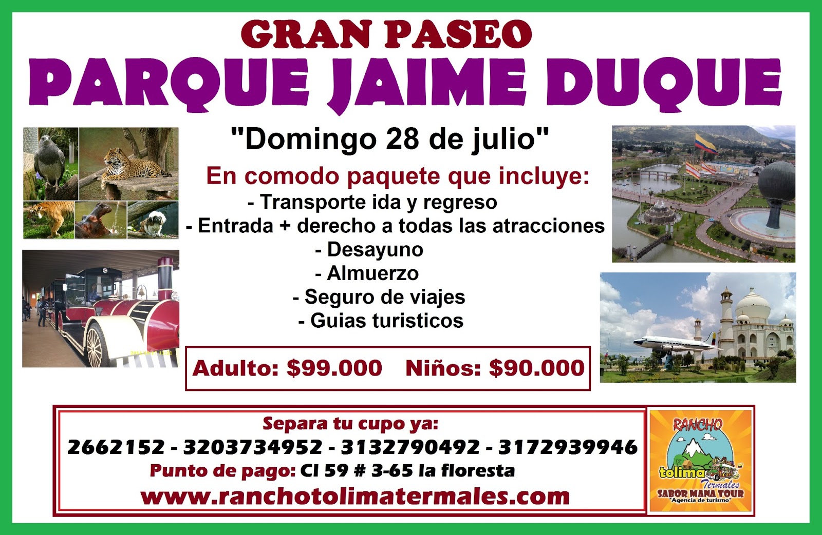 SABOR MANA TOUR: GRAN PASEO AL PARQUE JAIME DUQUE (DOMINGO 28 DE JULIO)