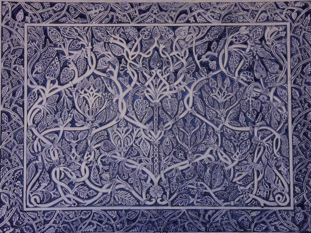 Artesania árabe Ataurique: Ataurique azul