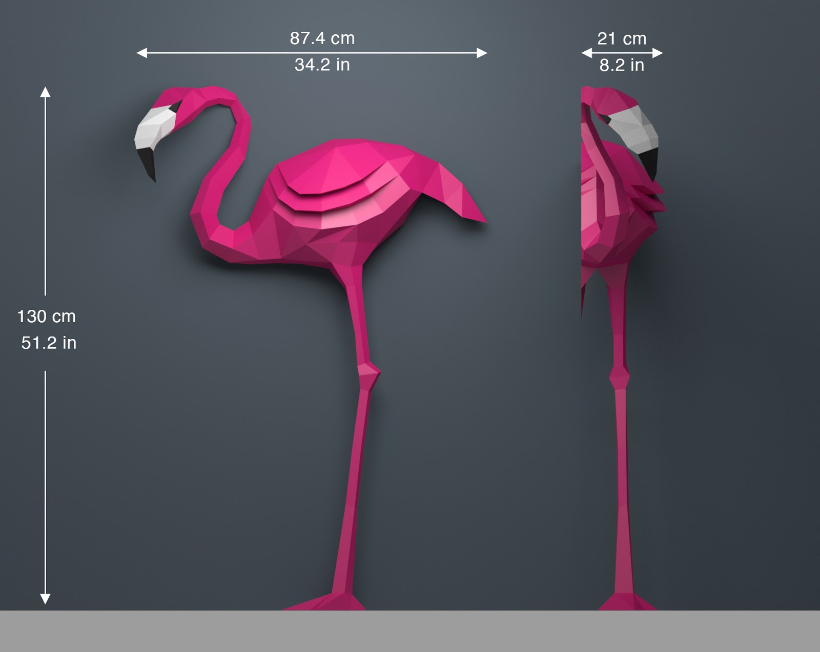 DIY FLAMINGO PAPERCRAFT PDF TEMPLATE