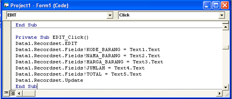 Langkah Pelangi: DataBase Microsoft Visual Basic 6.0