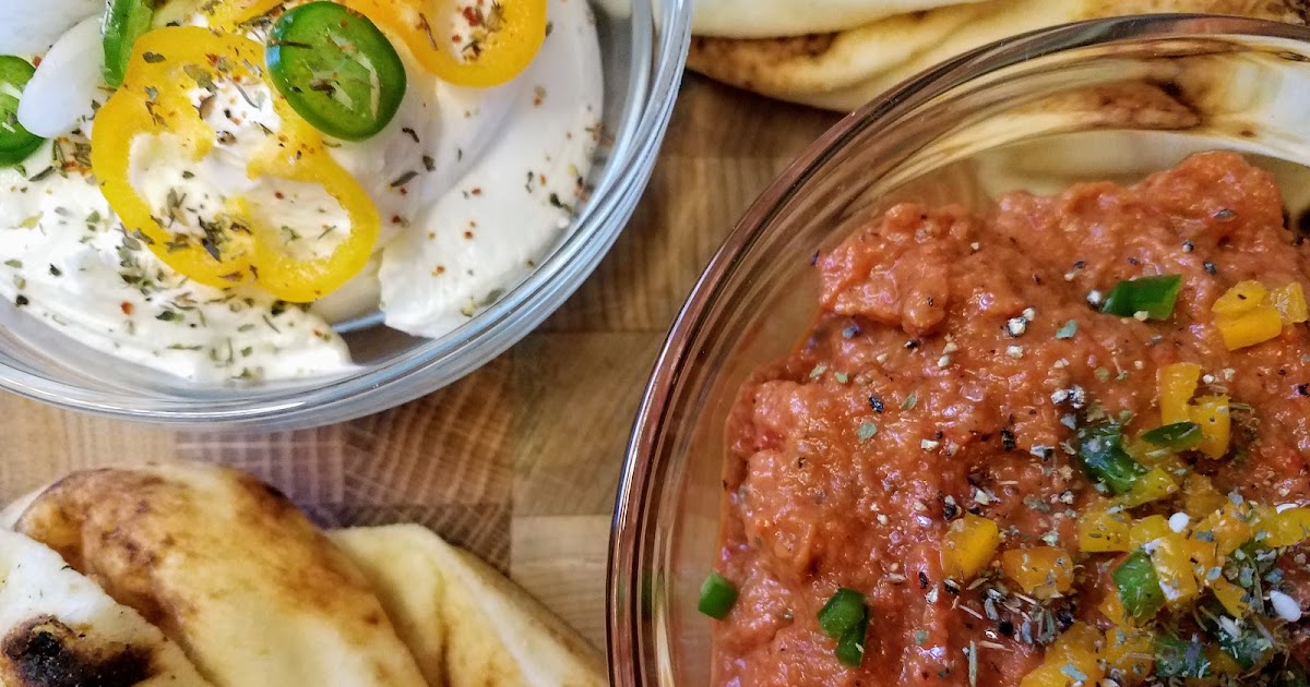 Lutenitsa and Labneh with Naan