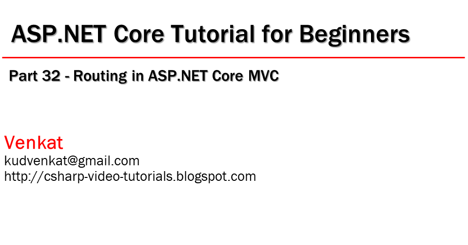 Sql Server And C Video Tutorial Routing In Asp Core Mvc