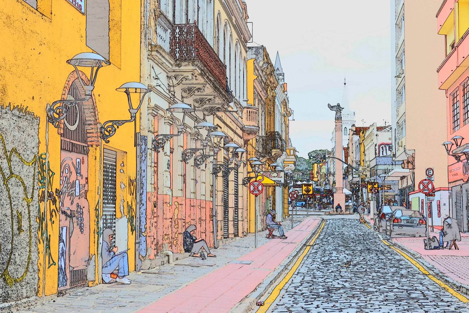 Croquis urbanos de Curitiba - Rua São Francisco