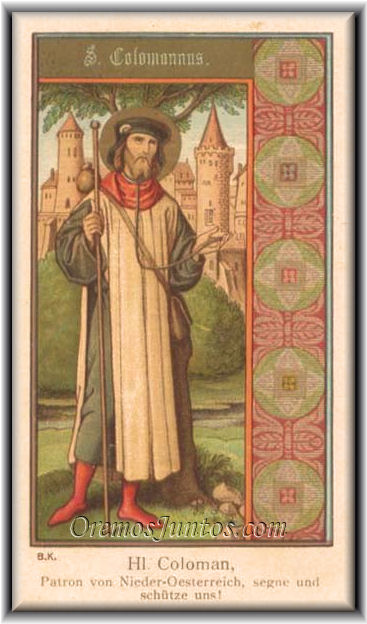 Vidas Santas: San Colmán o Colmano de Stockerau, Peregrino