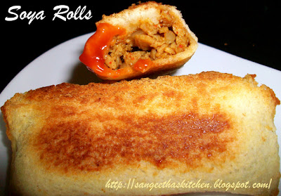 Spicy Treats: Soya Bread Roll n Dosa Rolls