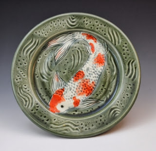 bluegillpottery: Have a plate full of Koi happiness this New Year