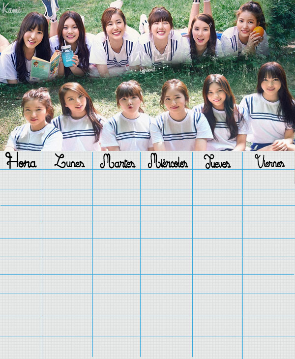 El Mundo de Cami: Más horarios escolares de K-pop. Tercera Parte