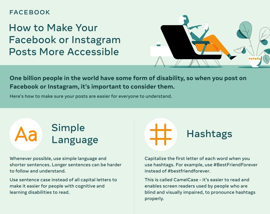 Facebook shares new set of tips to make social media posts accessible ...