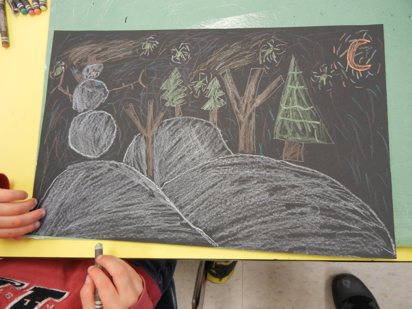The Modern Art Smock: 1st grade Van Gogh Starry Night Winter Scenes