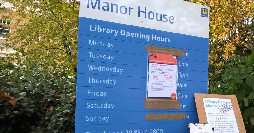 Save Lewisham Libraries: Manor House Library Opening Hours Slashed