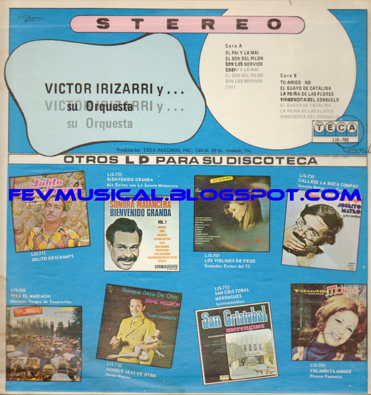 FEV MUSICAL: 1970's - Victor Irizarry & Su Orquesta (Teca)