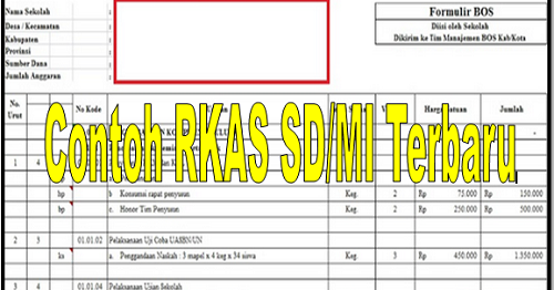 Contoh RKAS SD/MI Terbaru | Ops-Serba