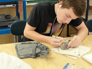 Art of Apex High School: Clay Tile Reliefs in Hand Building Stage