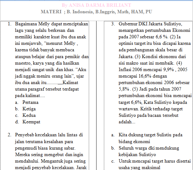 CARA MEMBUAT KOLOM KORAN ATAU SOAL - Gaul-Techo