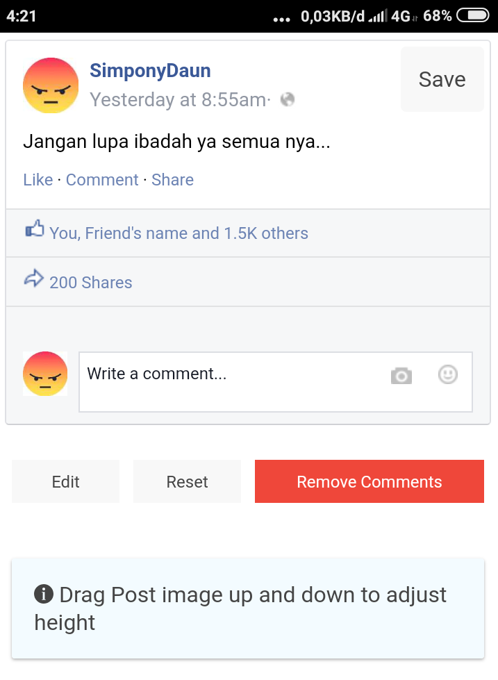 Cara Membuat Status / Postingan FB Palsu di Android - Buwoh.com