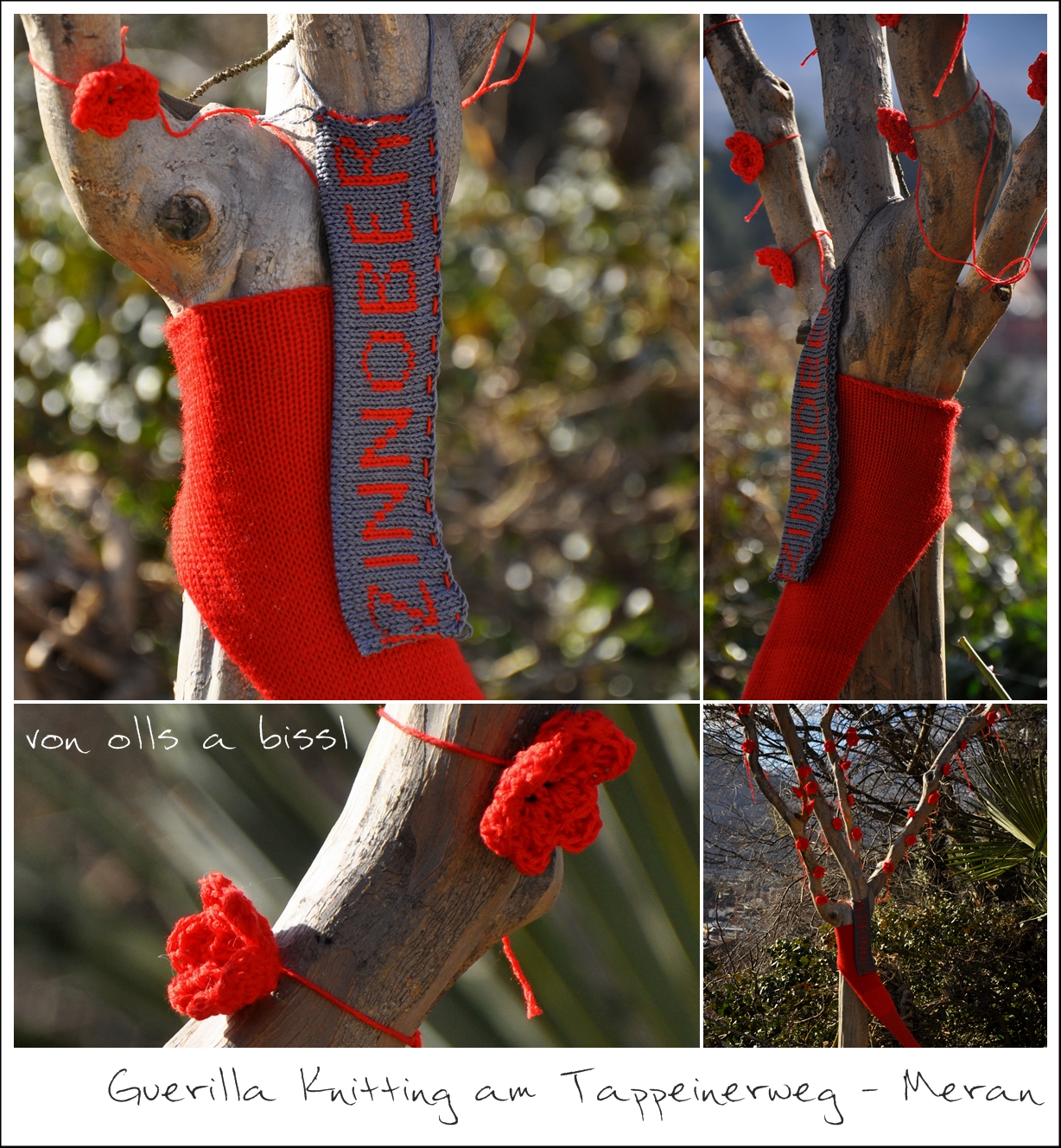 Strickkunst - GUERILLA KNITTING - am Tappeinerweg