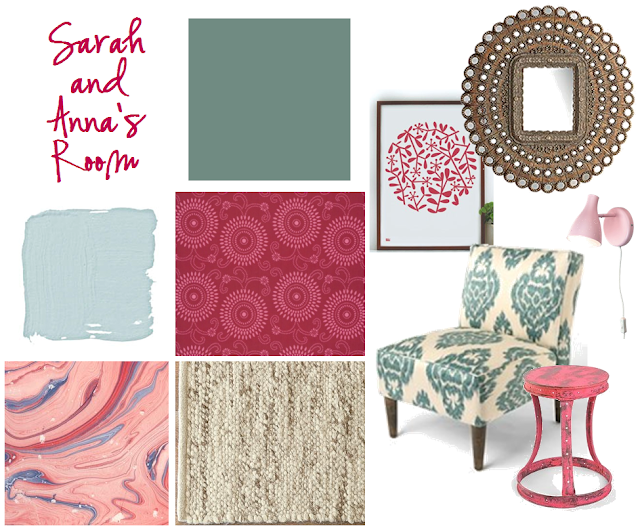 a girls' room in raspberry and turquoise - loft & cottage