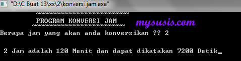 Progam Inputan Konversi Jam Dengan C/C++ - Sugeng S