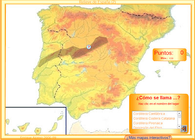 For Primary Kids: Social Science 3rd & 4th - Relief map of Spain