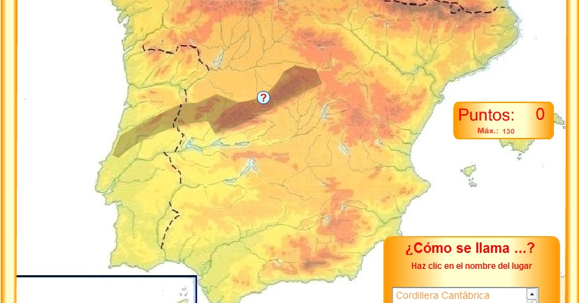 For Primary Kids: Social Science 3rd & 4th - Relief map of Spain