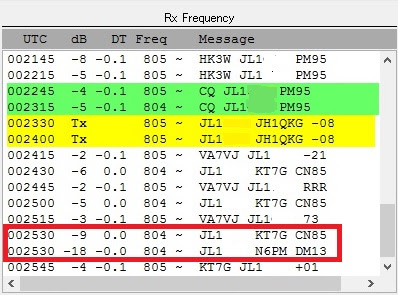 JH1QKG: FT8 ダブルデコード
