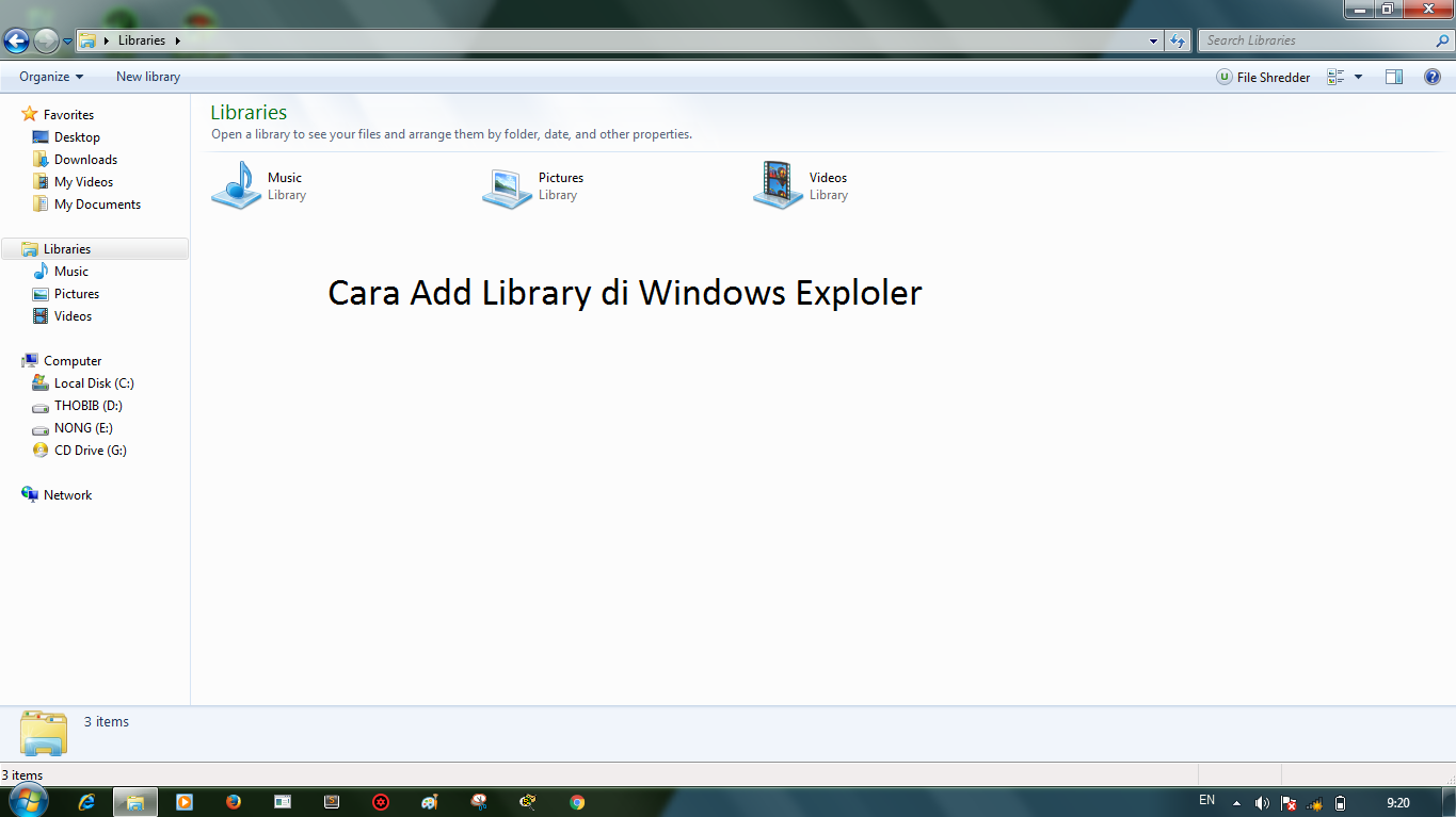 Cara Add Libraries di Windows Exploler - Thobib Lab