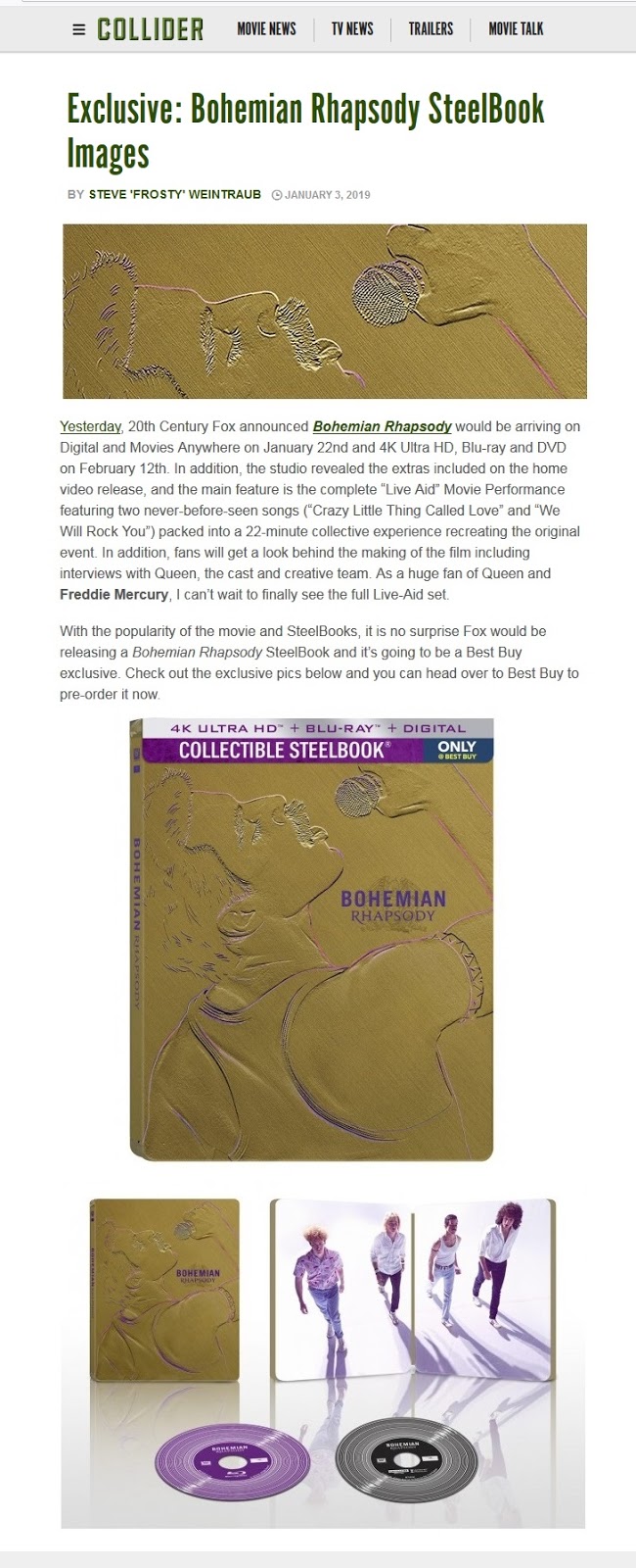 Queen en México: Blu-ray y DVD de Bohemian Rhapsody: Contenidos y fecha ...