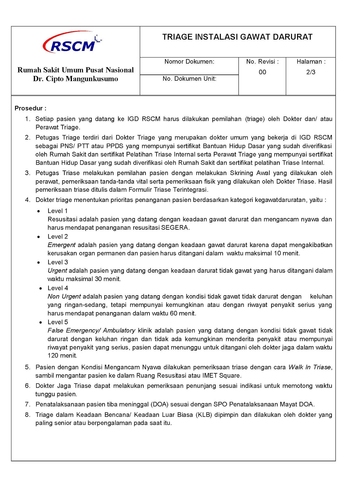 Ruang Periksa Dokter: SPO Triase IMET (20-10-2012)
