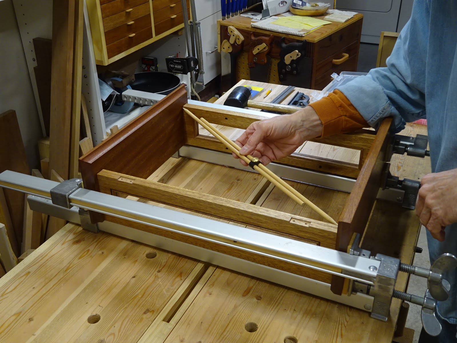 Woodworking in a Tiny Shop: A Simple Tool for Checking Diagonals for Square