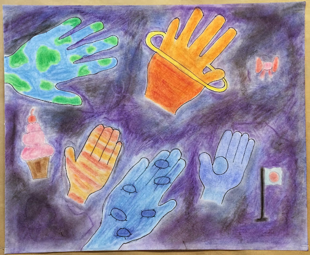 art teach art: Middle School Surrealist "Handscapes"