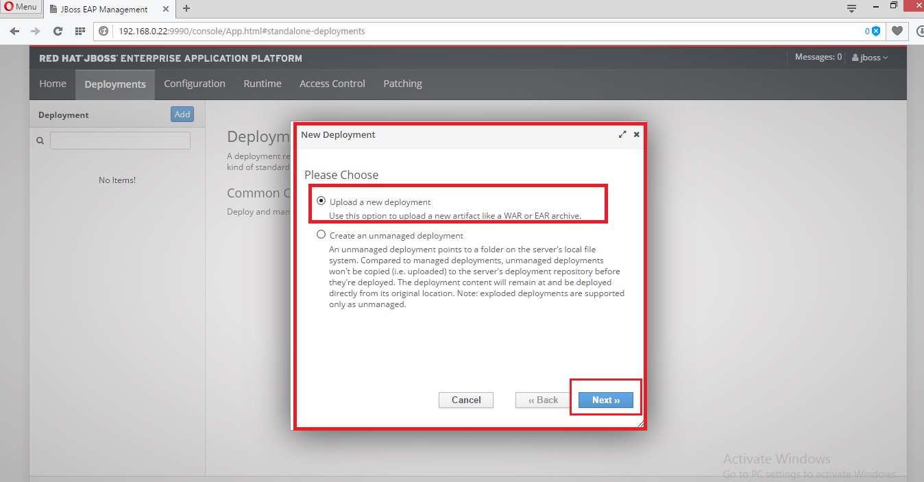 MiddlewareBox: Method 2: JBOSS Server- Application Deployment using Web ...