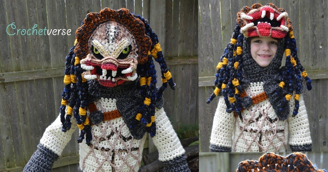 JIMSMASH ! ! !: CROCHET PREDATOR COSTUME - (AVAILABLE IN ADULT SIZES??)