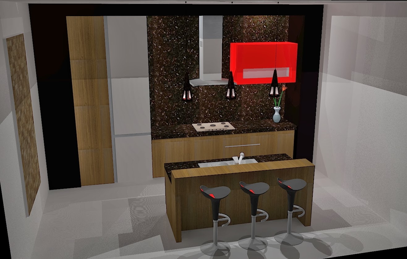 Djulfiqar Design - Interior & Furniture: Design Kitchen set backdrop granit