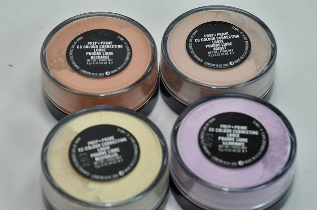 MAC Prep + Prime CC Colour Correcting Loose Powder Swatches, Review ...