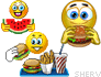 10+ Very Hungry Smileys/Emoticons with Food - Animated | Smiley Symbol