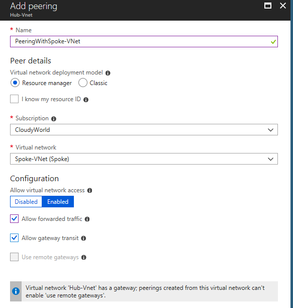 Azure Web App Vnet Integration - Hub and Spoke Scenario