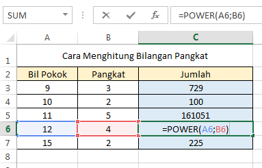 Menghitung Bilangan Pangkat dan Akar Pada Microsoft Excel - Warung Internet