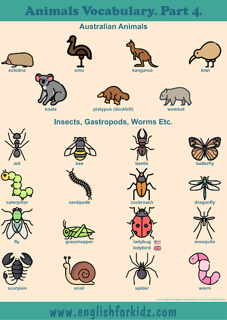 Printable Worksheets to Learn Animals Vocabulary