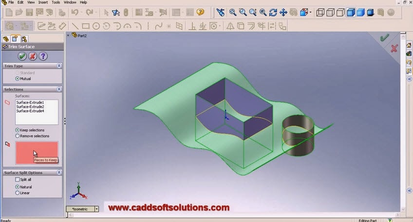 Surface Trim Tutorial and Surface Modeling Tutorial in Solidworks ...