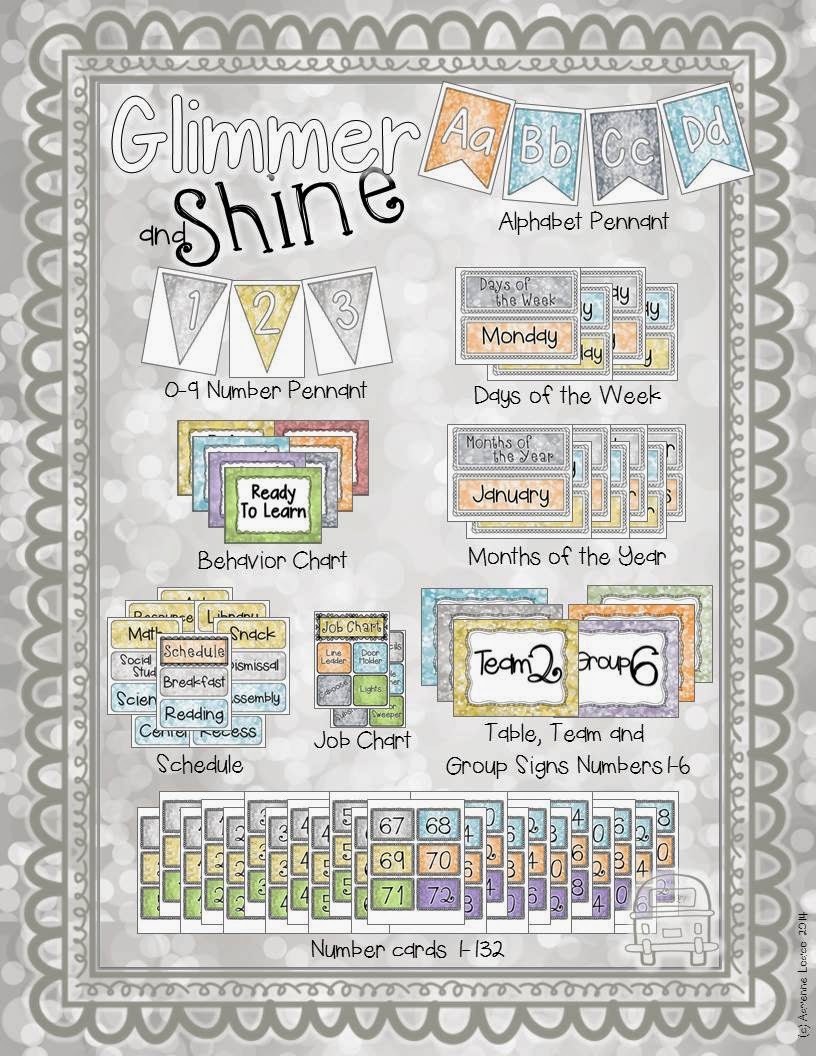 What Happens in 27...: Glimmer and Shine Classroom Decor Set