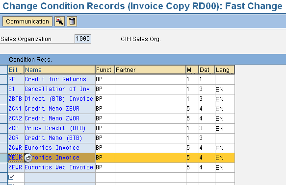 SAP Abap Okcodes: SD - Billing: automatic email when create invoice: VF01