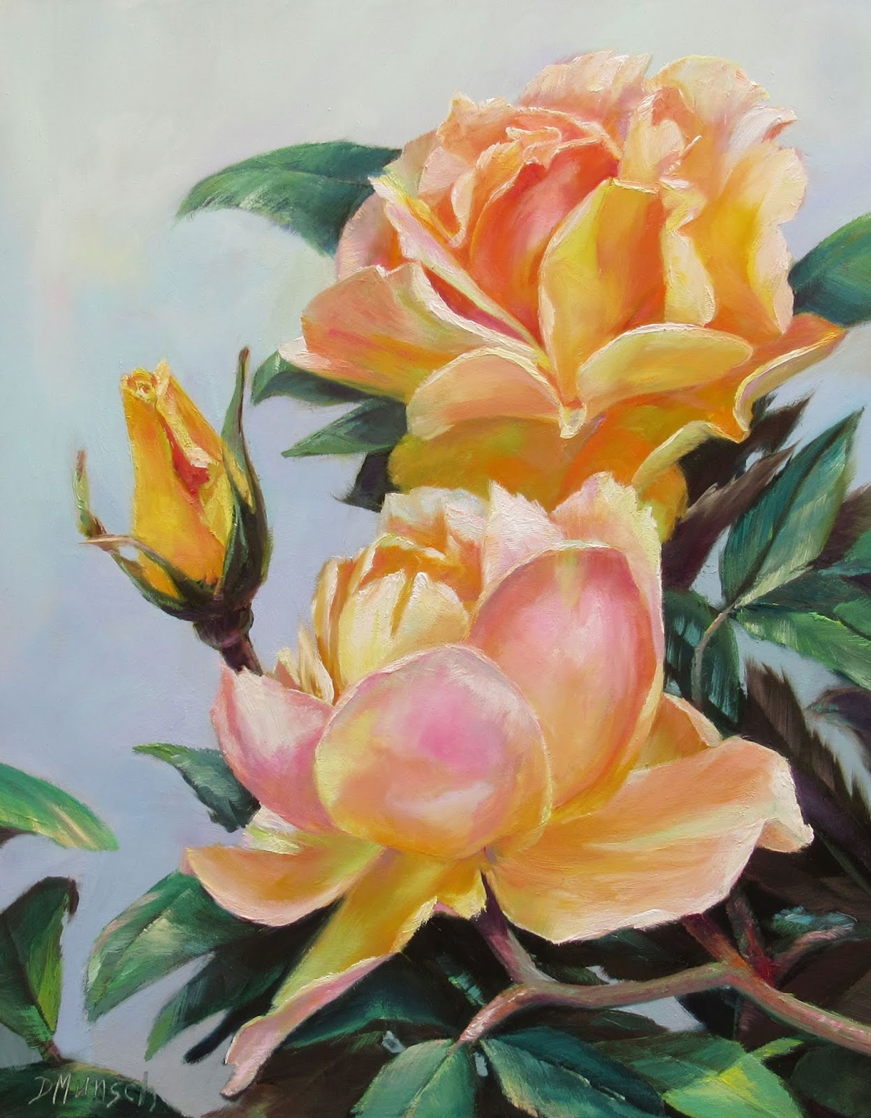 Donna Munsch Fine Art: Original Oil Painting Rose Family