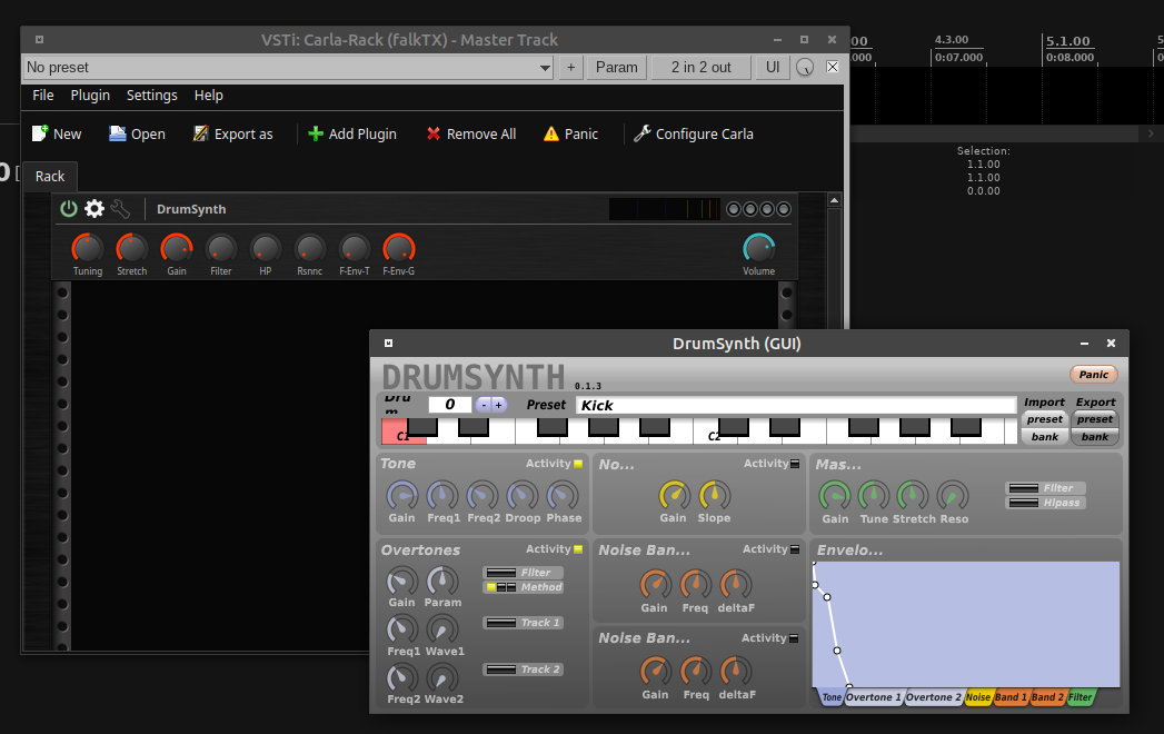 CARLA , um host para Plugins e SoundFonts