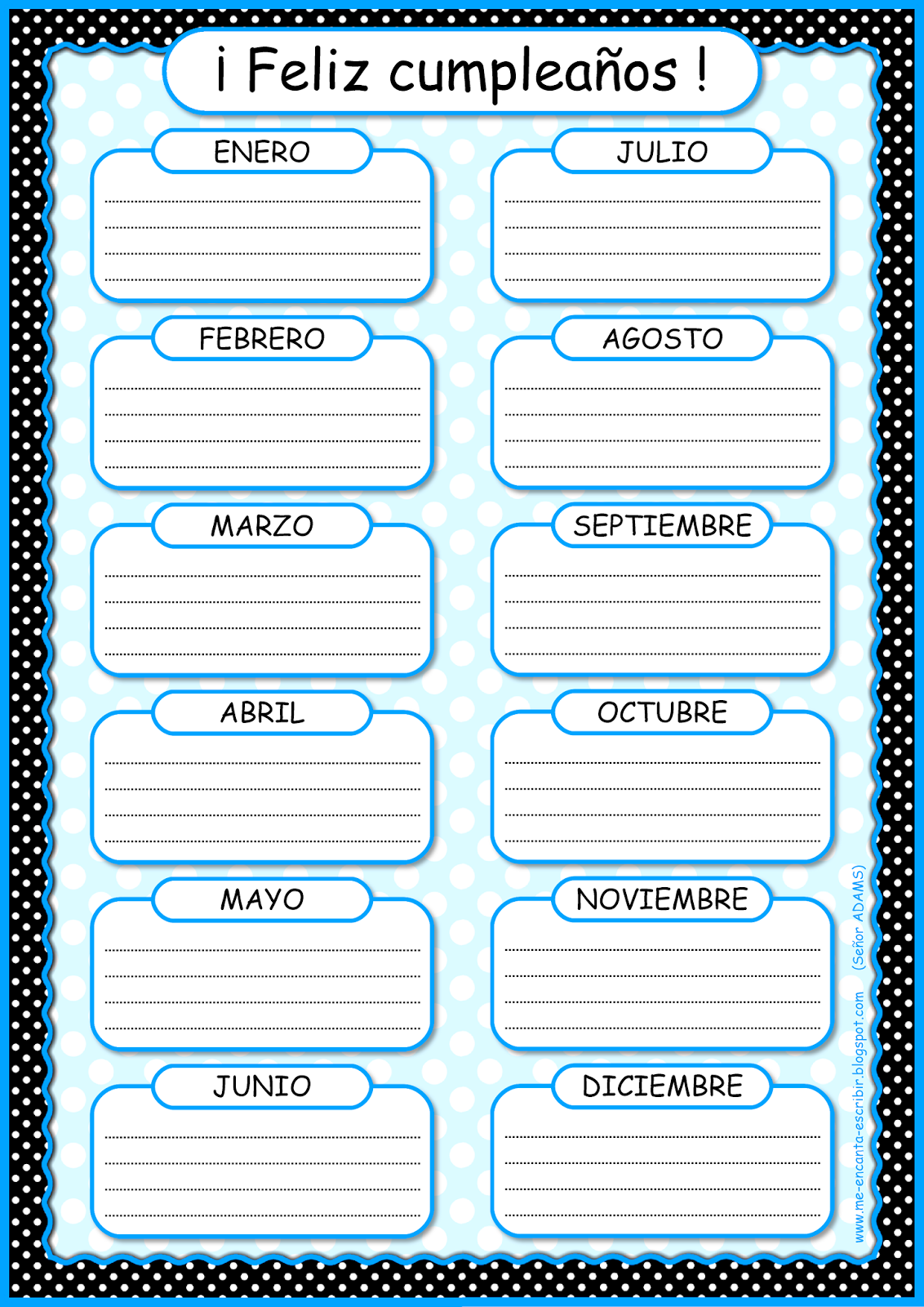 Me encanta escribir en español: Los cumpleaños de los alumnos de la ...