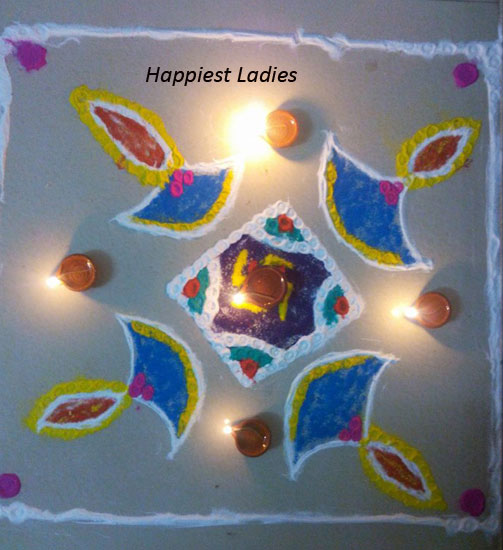 Diya Rangoli Designs of Diwali - 2017 - Happiest Ladies